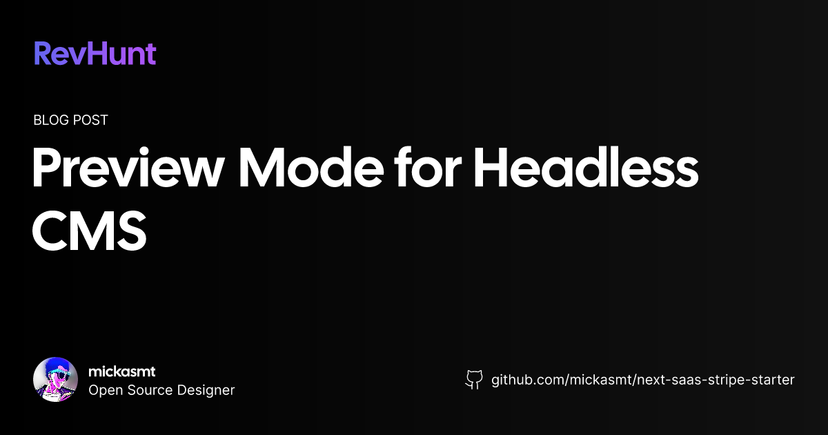 Preview Mode for Headless CMS